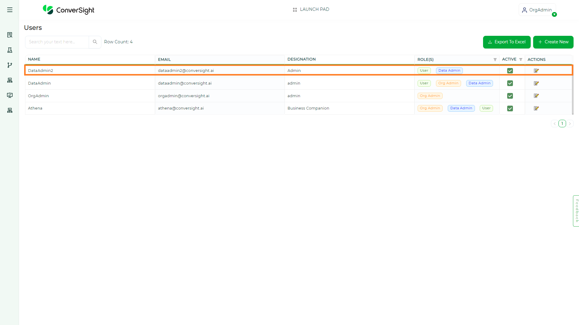 Creating Users — ConverSight Documentation
