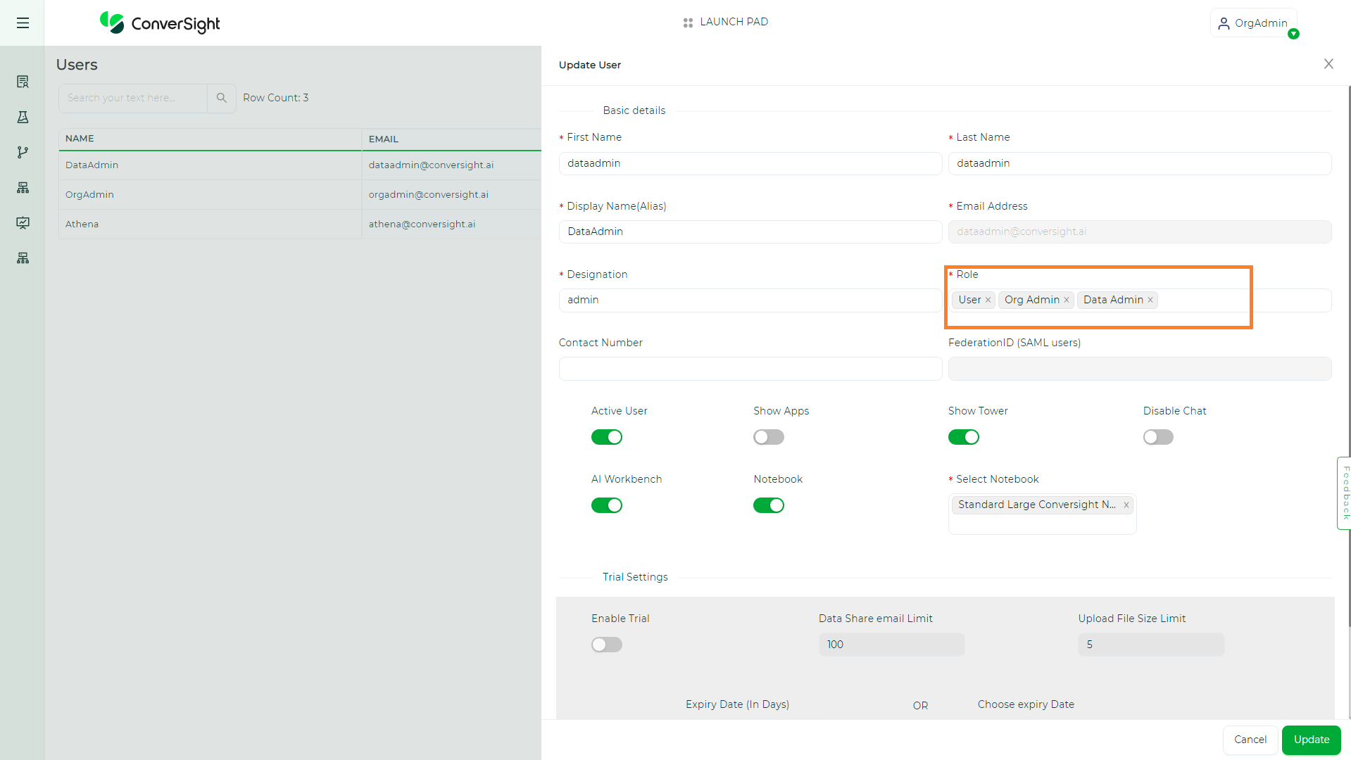 Creating Users — ConverSight Documentation Creating Users — ConverSight Documentation