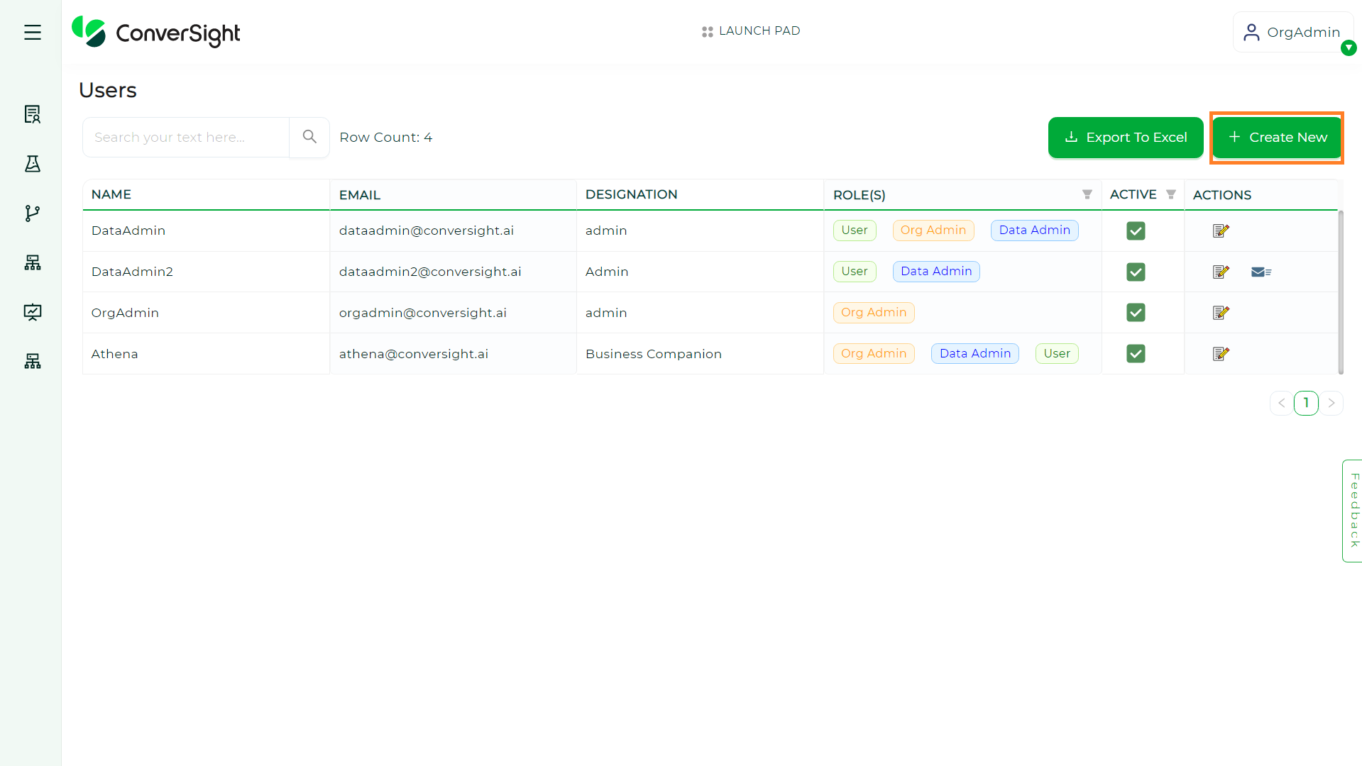 Creating Users — ConverSight Documentation