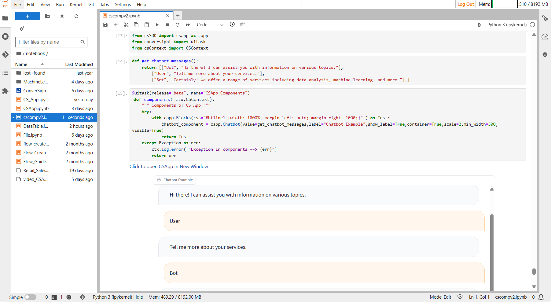 CS App Components — ConverSight Documentation